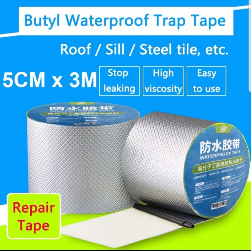 Jual LEM / LAKBAN ALUMINIUM FOIL TAHAN PANAS & ANTI BOCOR LEBAR 5CM ISI 3 METER | Shopee Indonesia