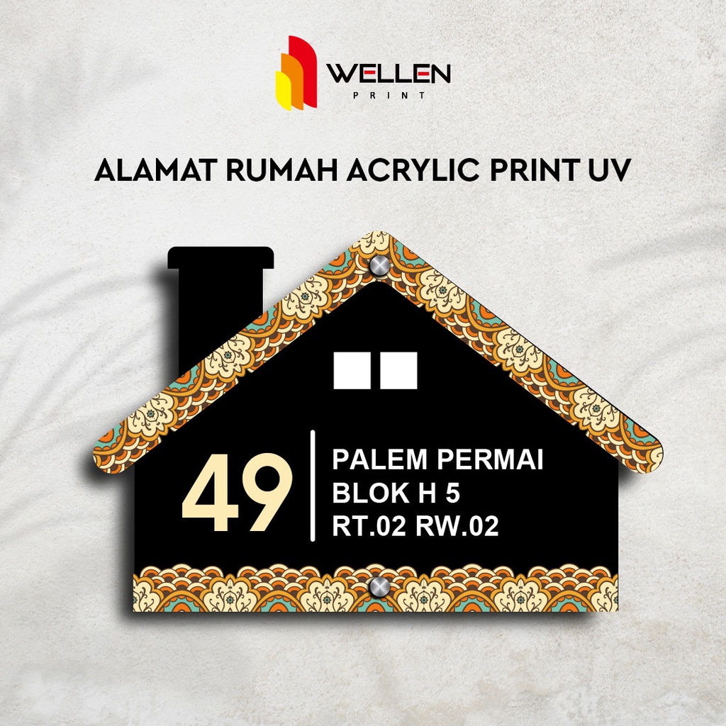 Jual WELLEN PRINT - Cetak Papan Alamat Rumah Acrylic Print UV Custom ...
