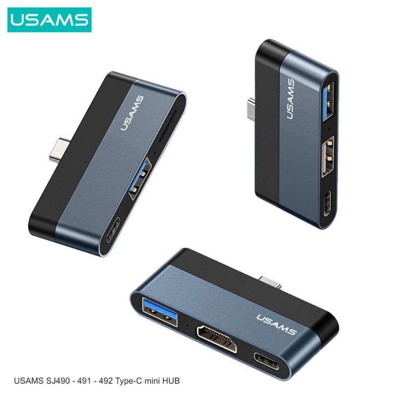 Jual USAMS Adapter Converter 3in1 USB C Smart Hub HDMI 4K Type C USB ...