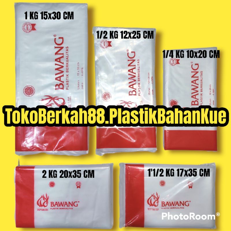 Jual PLASTIK PE BAWANG / PLASTIK ES UK. 1/4 KG (10x20 CM) - 1/2 KG (12x25 CM) - 1 KG (15x30 CM ...