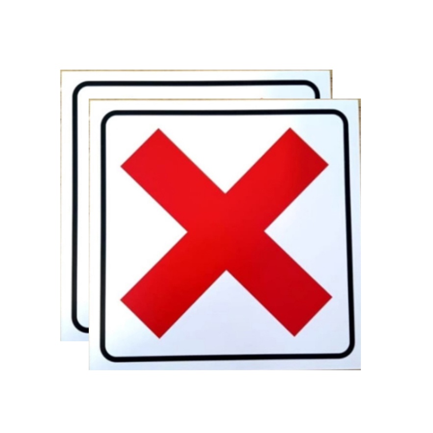 Jual stiker vinyl X silang Larangan Rambu k3 10x10CM & 15x15cm Lebel ...