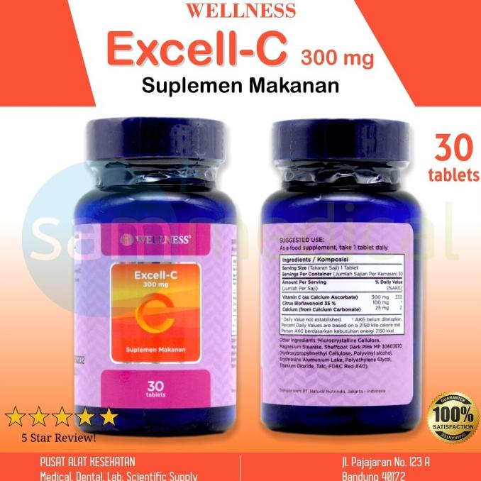 Jual WELLNESS Excel C 300 Mg Vitamin C @30 Tablet | Shopee Indonesia