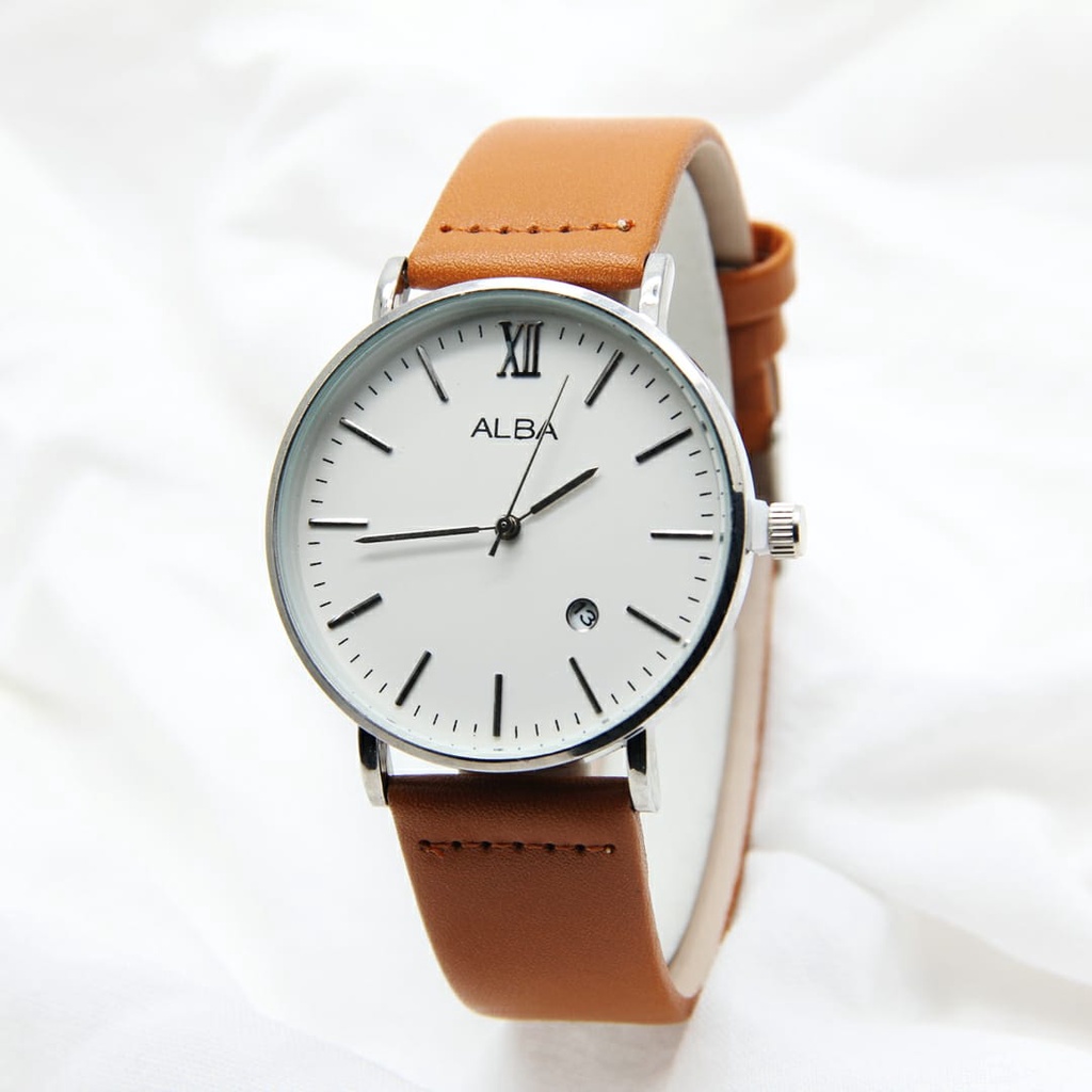 Jual ALBA Jam Tangan Unisex Analog Leather Strap 40mm | Shopee Indonesia