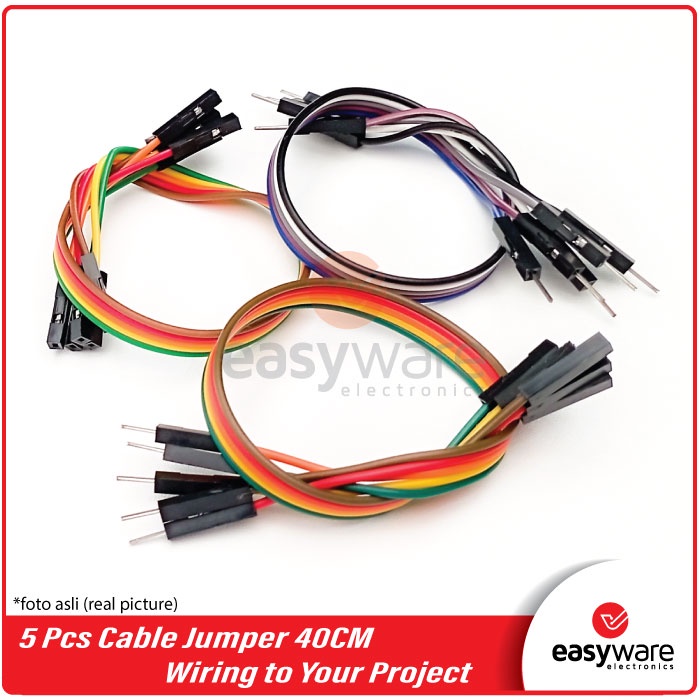 Jual Kabel Jumper Arduino Male Female 40cm isi 5pcs Dupont Cable 40cm ...