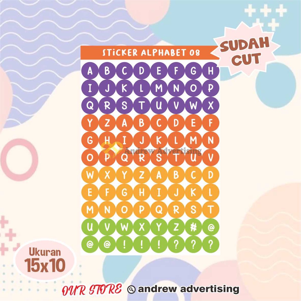 Jual STIKER ALPHABET DECO STIKER HURUF LUCU BULAT | Shopee Indonesia