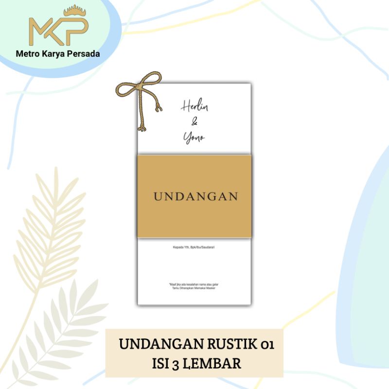 Jual Undangan rustic / undangan pernikahan / undangan rustic 3lembar ...