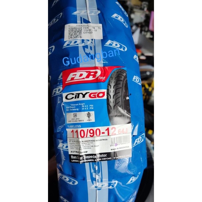 Jual Ban luar Motor FDR CityGo 110 90 12 Tubeless scoopy RING 12 CITY ...