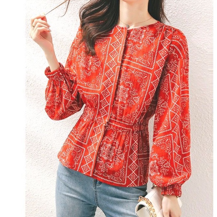 Jual 0859 Baju Atasan pakaian kemeja blouse kancing depan CNY Chinese ...