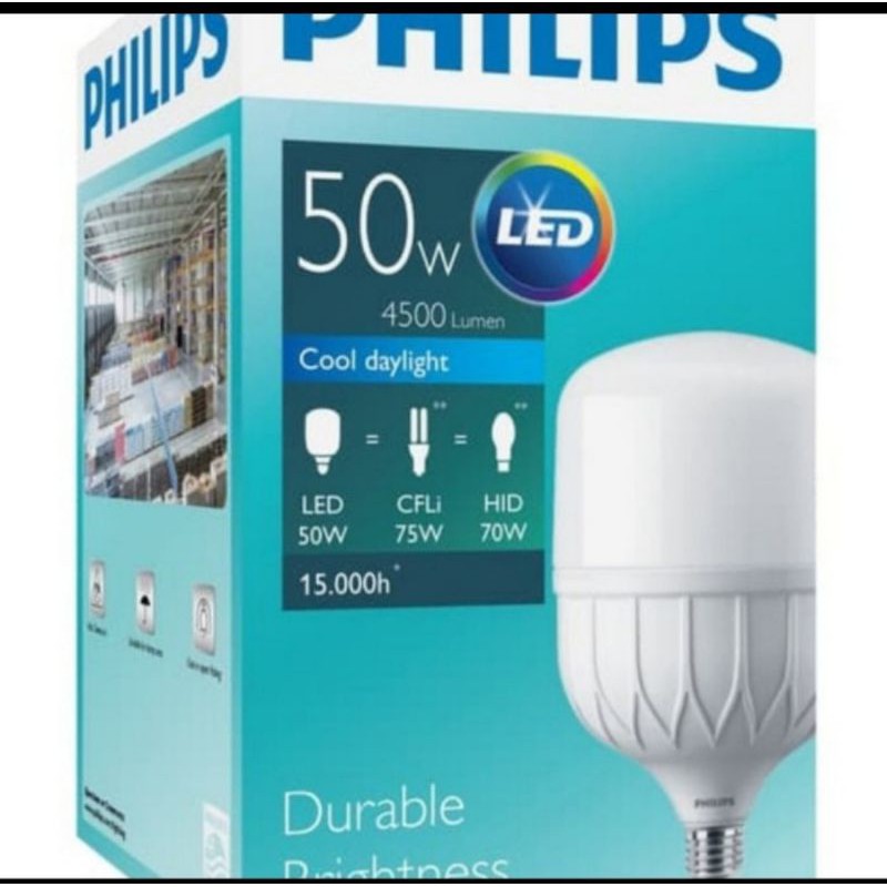 Jual led bulb tforce philips 50w lampu philips 50w jumbo pijar led philips | Shopee Indonesia