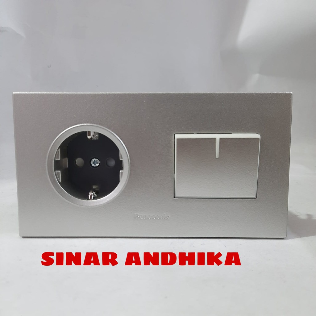 Jual STOP KONTAK + SAKLAR ENGKEL LEBAR SILVER PANASONIC WESJP 11212MWS ...