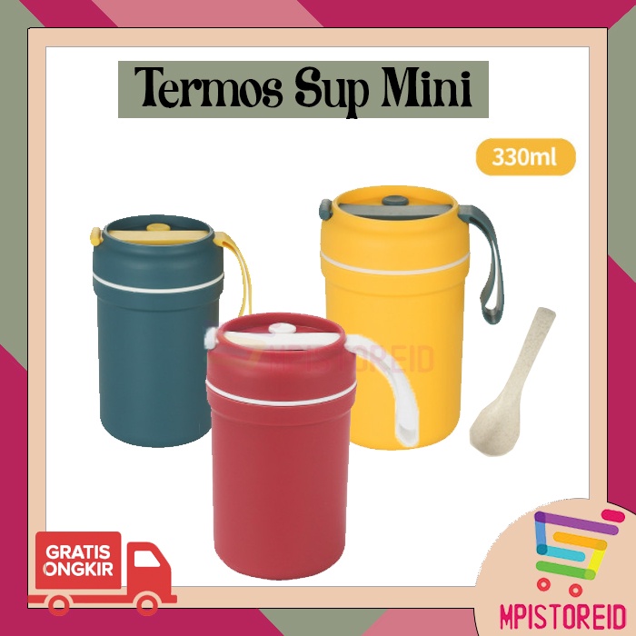Jual Termos Makanan Sup Mini Anti Bocor Portable Mug 330ml Free Sendok ...