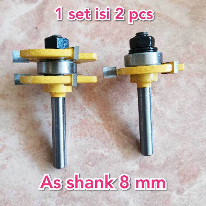 Jual mata profil sambung kayu as 8 mm 2 pcs mata profil tongue and ...
