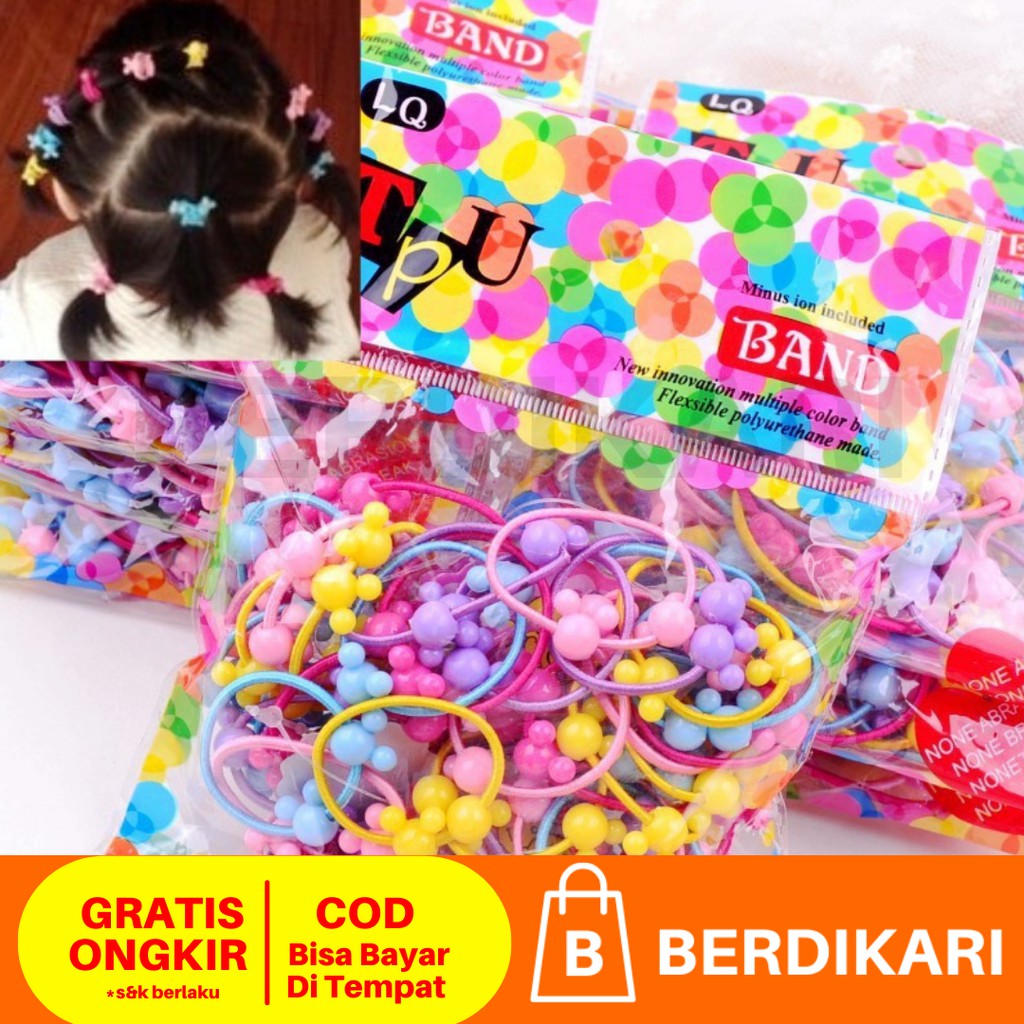 Jual Ikat Rambut Anak isi 50 pcs Warna warni | Shopee Indonesia