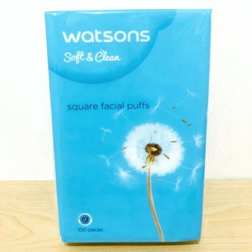 Jual Kapas Watsons 100pcs kotak Watsons square facial Puffs soft ...