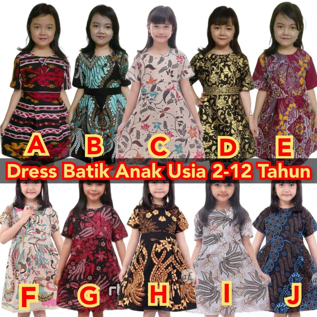 Jual Dress batik Anak usia 2 sampai 10 12 Tahun - Motif batik ...