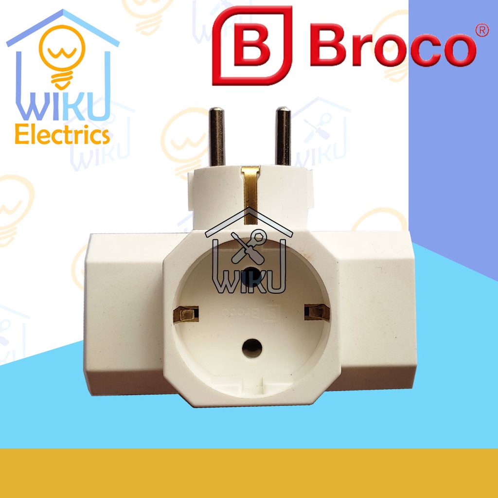 Jual BROCO 13830 Stop Kontak T Arde 3 Lubang Colokan Listrik Rumah Toko ...