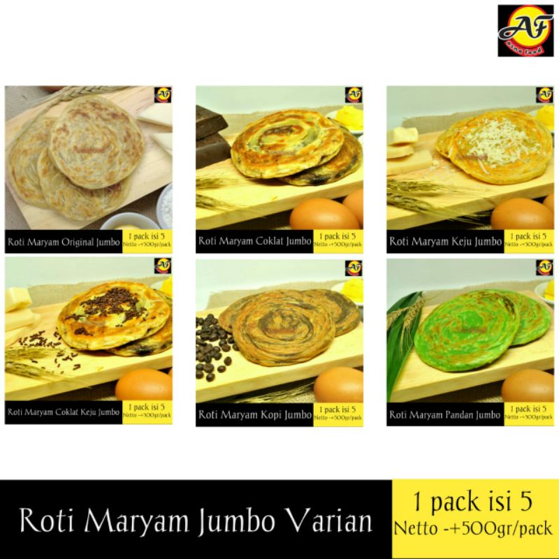 Jual (PROMO 11.11) Varian Roti Maryam Jumbo Isi 5 | Shopee Indonesia