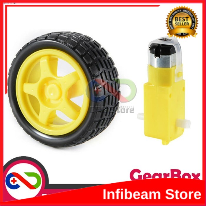 Jual CNC RODA MOTOR DC GEAR BOX SET SMART CAR 1 48 DIY ARDUINO ...