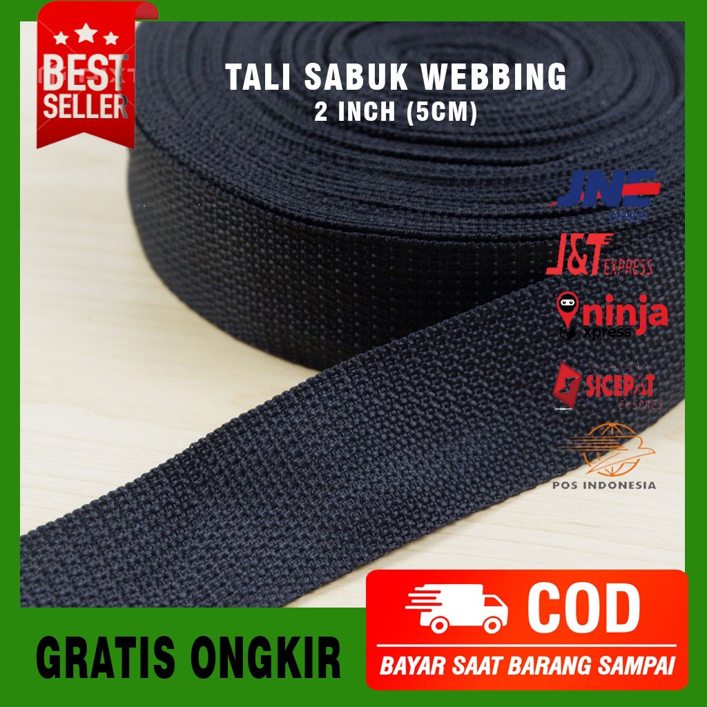 Jual 4 cm Tali Webing Webbing Sabuk Per Roll Lebar 4 cm 2,2 cm 30 yard ...