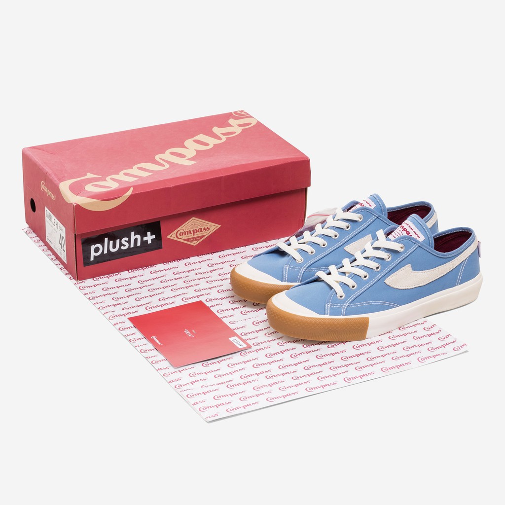 Jual SEPATU COMPASS -- GAZELLE LOW SKY BLUE / WHITE | Shopee Indonesia
