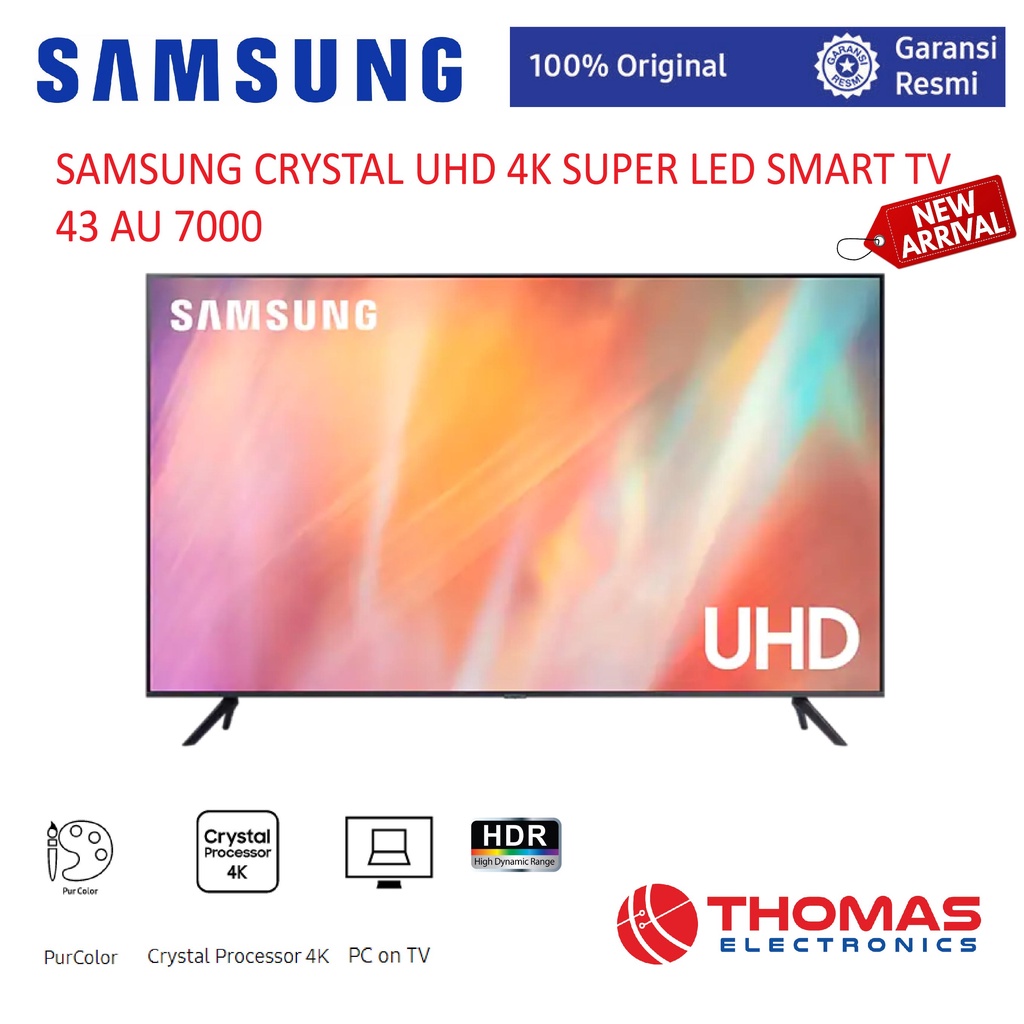 Jual LED TV Samsung 43 AU 7000 43 Inch Crystal UHD 4K Smart UA43AU7000KXXD GARANSI RESMI ...