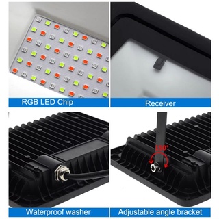 Jual LAMPU SOROT RGB 100W LED WARNA WARNI REMOTE HIAS OUTDOOR WATERPROOF SNI EMICO TAMAN TEMBAK ...