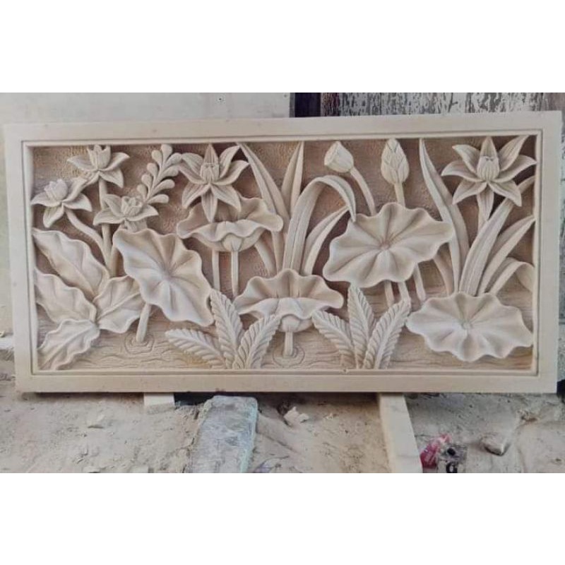 Jual Batu relief batu ukir batu alam motif tumbuhan | Shopee Indonesia