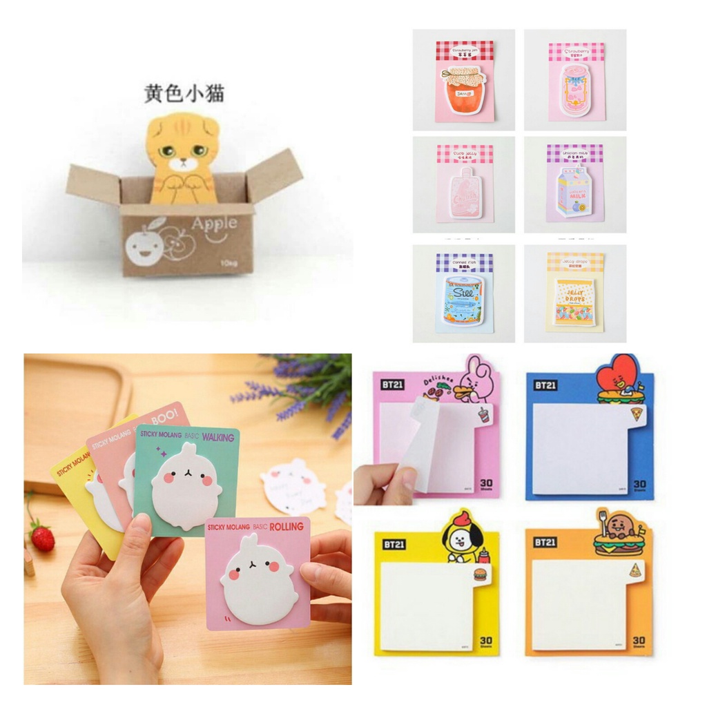Jual Sticky Note | memo notes catatan tempel post it postit bts bt21 ...