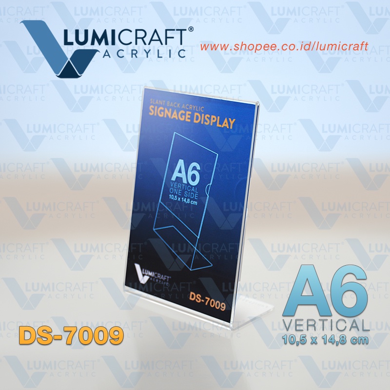 Jual Tent Card Acrylic model L A6 / Display Akrilik ukuran A6 Vertikal ...