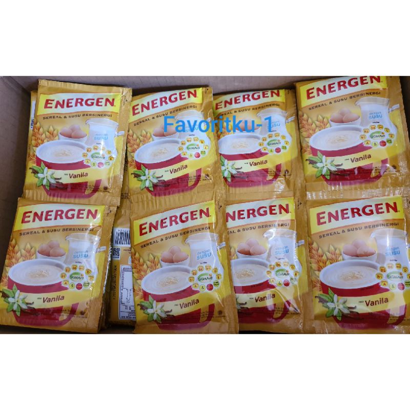 Jual Sereal Susu Energi ENERGEN Vanilla Putih 32 gr. 1 Renteng Isi 10 ...