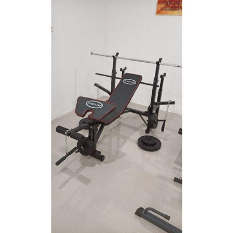 Jual ALAT FITNES BENCH PRESS MULTIFUNGSI PLUS STICK DAN BEBAN PVC 40 KG ...
