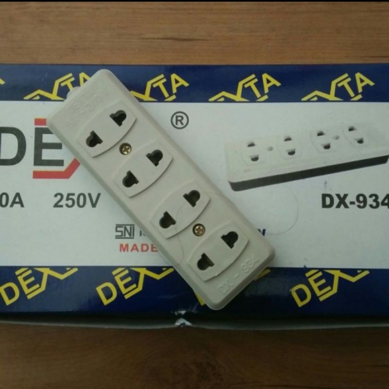 Jual Terminal StOP Kontak Listrik Gepeng 4 Lubang DEXTA DX934 SNI DX ...