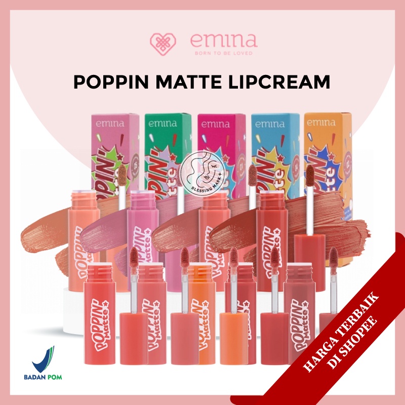 Jual Emina Poppin Matte - Lip Cream [NEW Color 1-10] | Shopee Indonesia