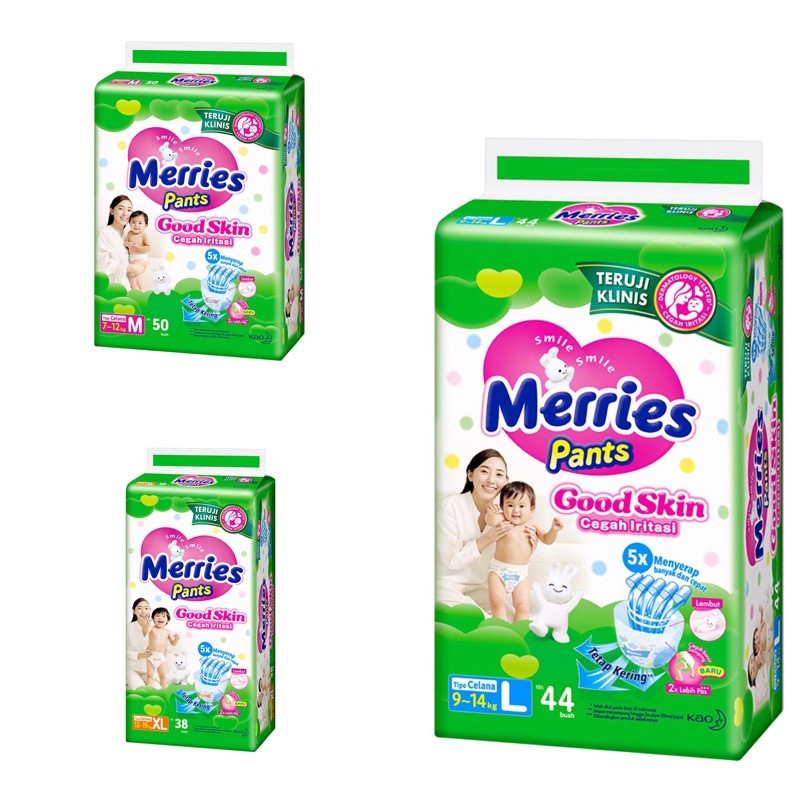Jual Merries Popok Pants Good Skin M50 L44 XL38 | Shopee Indonesia