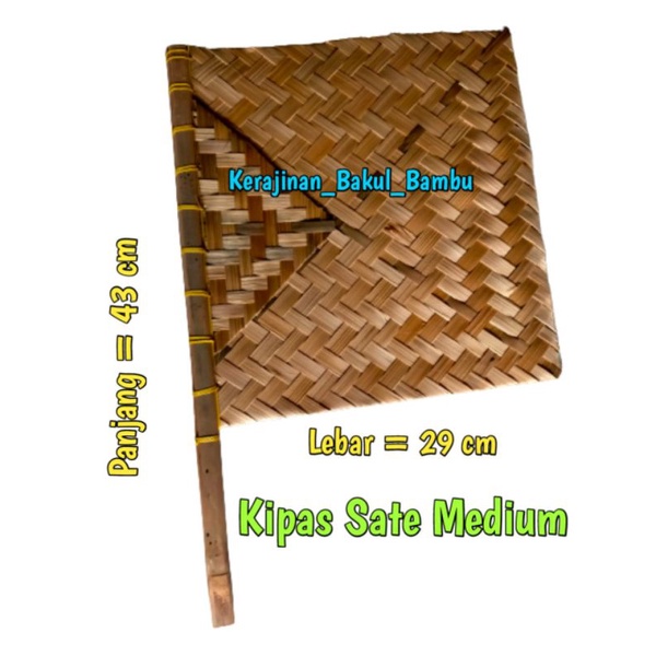 Jual Kipas Sate ukuran sedang / Kipas bambu / Kipas anyaman bambu ...