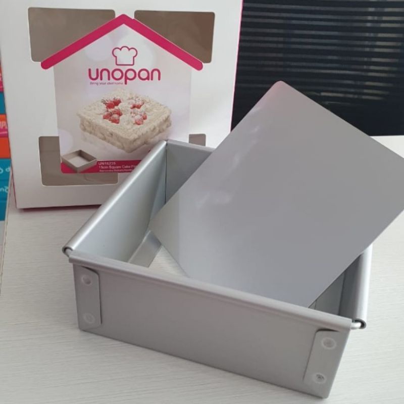 Jual Unopan UN16239 Square Cake Pan Anodized / loyak kotak Bongpas 18cm ...