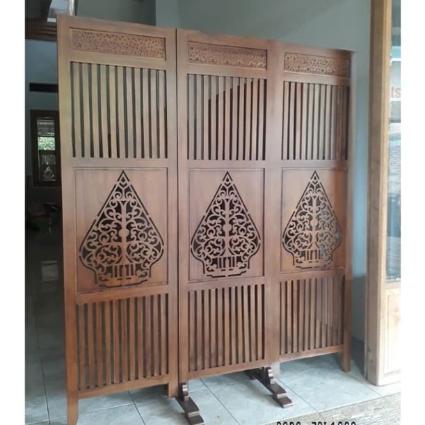 Jual Sketsel Partisi Penyekat Ruangan Gunungan Wayang Kayu Jati ...