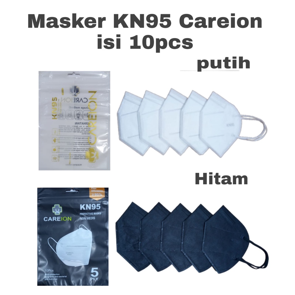 Jual Masker CAREION KN95 Isi 10pc Masker KN 95 5ply Disposable Face ...