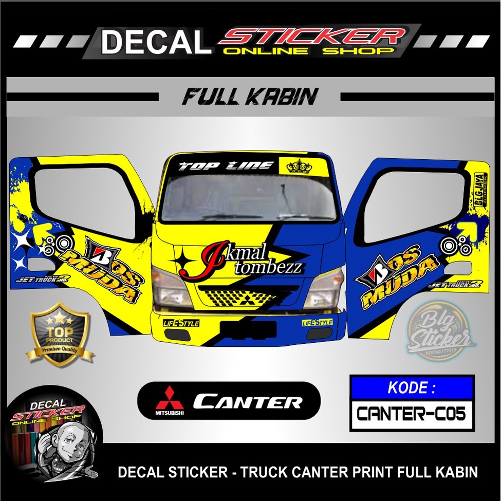 Jual STIKER MOBIL TRUCK CANTER STICKER DECAL PRINT FULL KABIN VARIASI ...