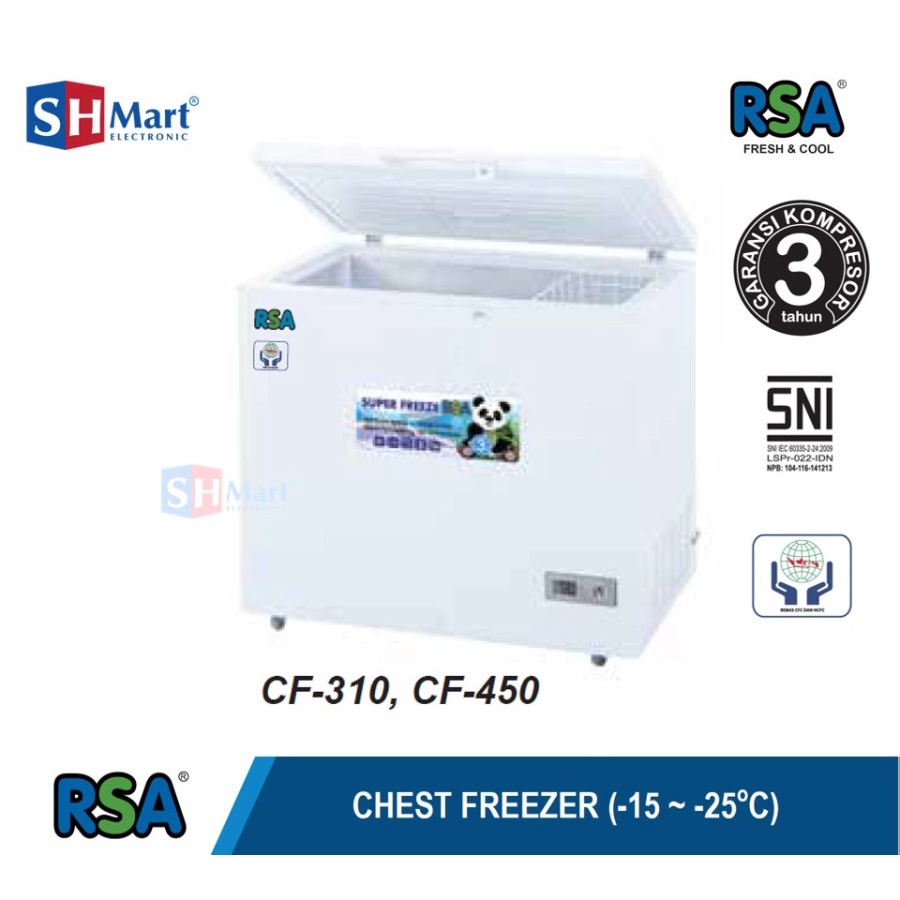 Jual CHEST FREEZER RSA 310 LITER CF310 / CF-310 FREEZER BOX GARANSI ...