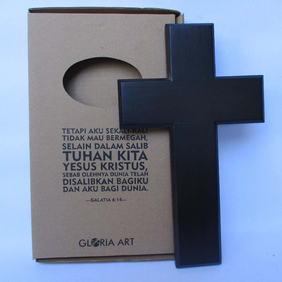 Jual SALIB DINDING LEBAR WARNA HITAM 40 CM/ SALIB KAYU JATI LEBAR ...