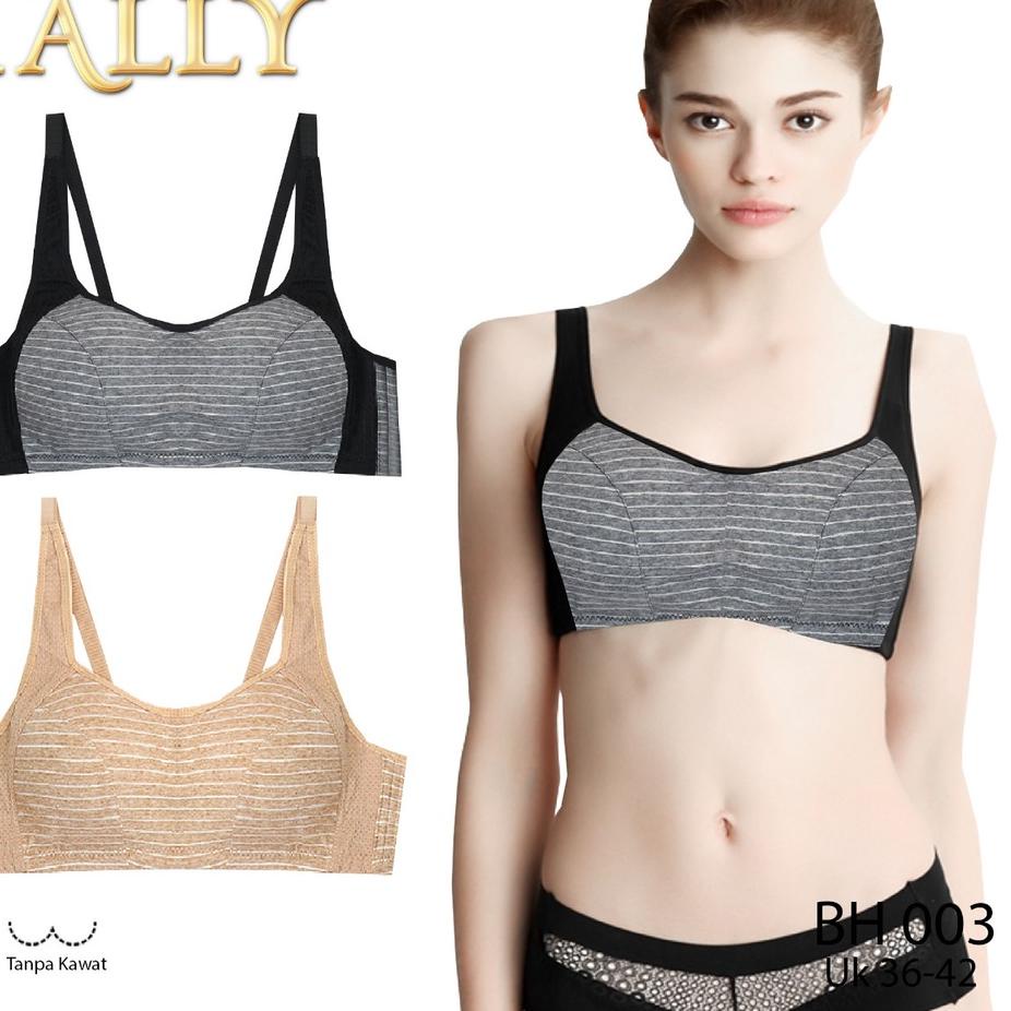 Jual 648NES TALLY Bra Tanpa Kawat Busa Tipis Bahan Katun Cup C Bh Harian Nyaman Dipakai BH 003 ...
