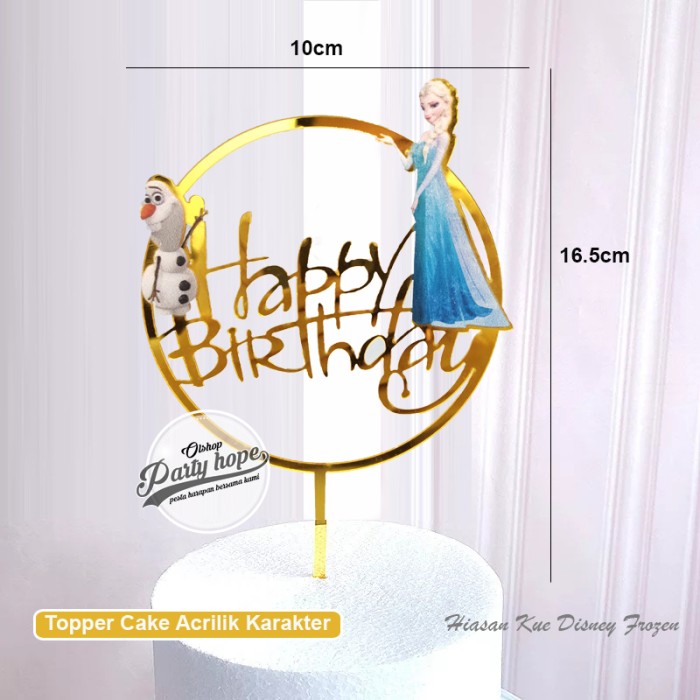 Jual Cake topper happy birthday elsa / tusukan hiasan kue hbd Frozen ...