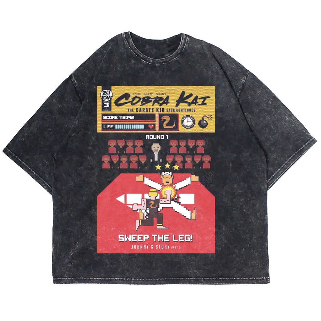Jual KAOS OVERSIZE COBRA KAI SWEEP THE LEG WASHING VINTAGE TEE (T-SHIRT OVERSIZE WASHED ...
