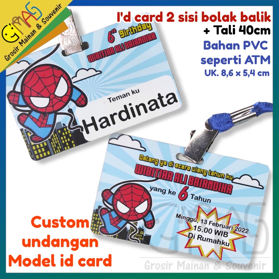 Jual Custom UNDANGAN ID card ulang tahun custom idcard birthday ...