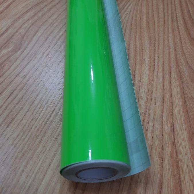 Jual stiker skotlet hijau muda glossy lebar 45 cm panjang 1 meter mells ...