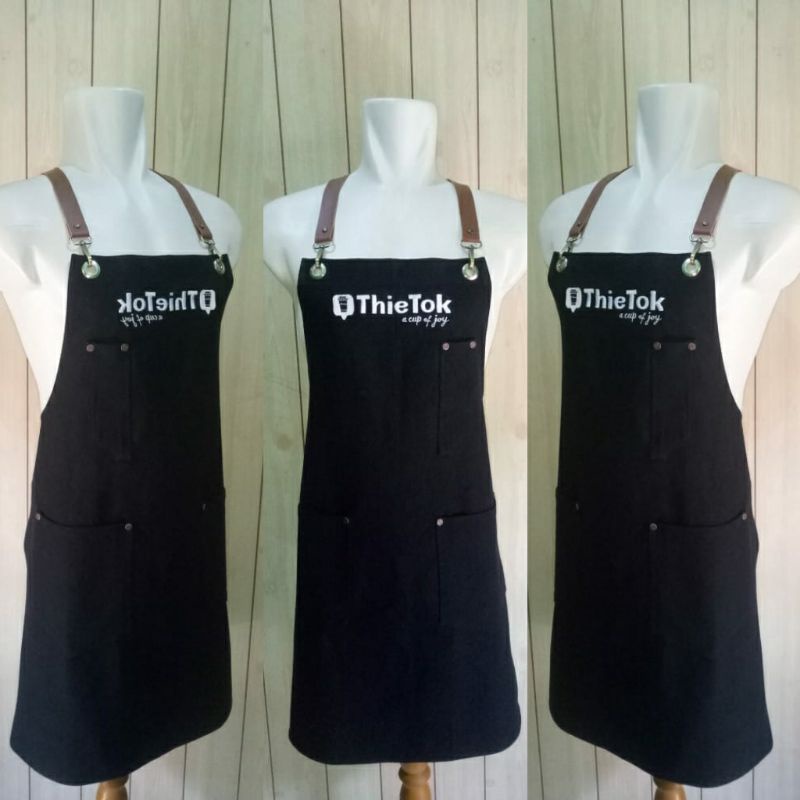 Jual APRON/CELMEK LEATHER TALI KULIT CUSTOM BORDIR LOGO & NAMA TOKO ...