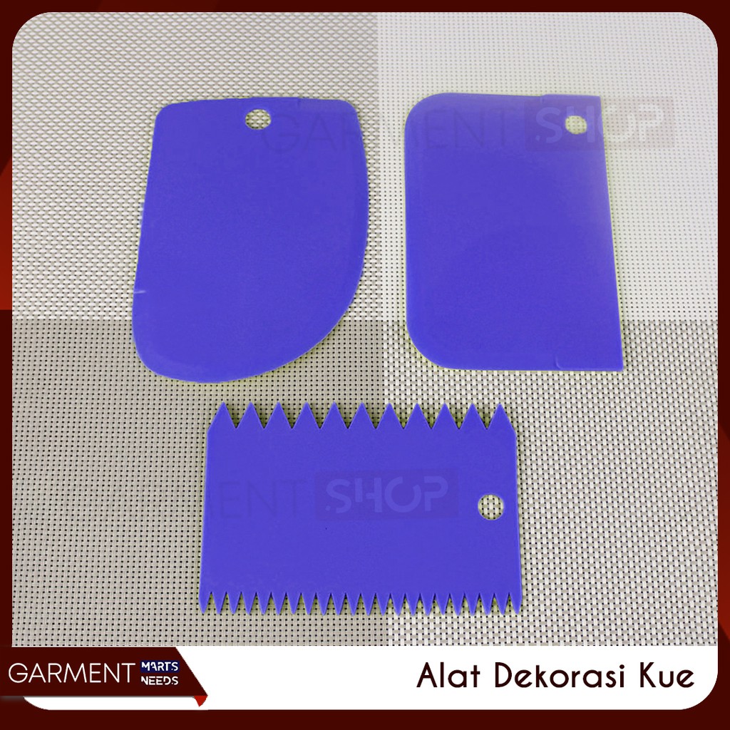 Jual Alat Pemotong Adonan Kue Roti Fondant Set Comb Scraper Dekorasi ...