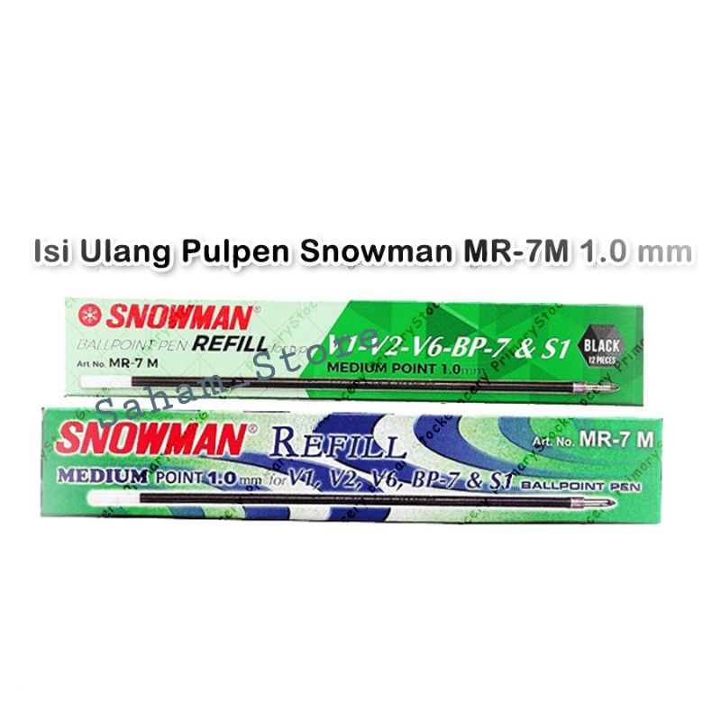 Jual ISI 12 Reffil/Isi Tinta Pulpen Bolpen Snowman V1, V2, V6, BP-7, S1 ...