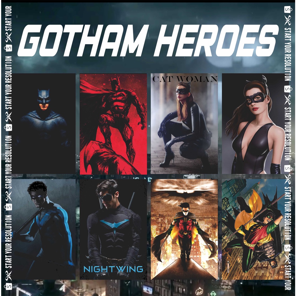 Jual Poster Film Dc Gotham Heroes - Batman / Cat Woman / Robin ...